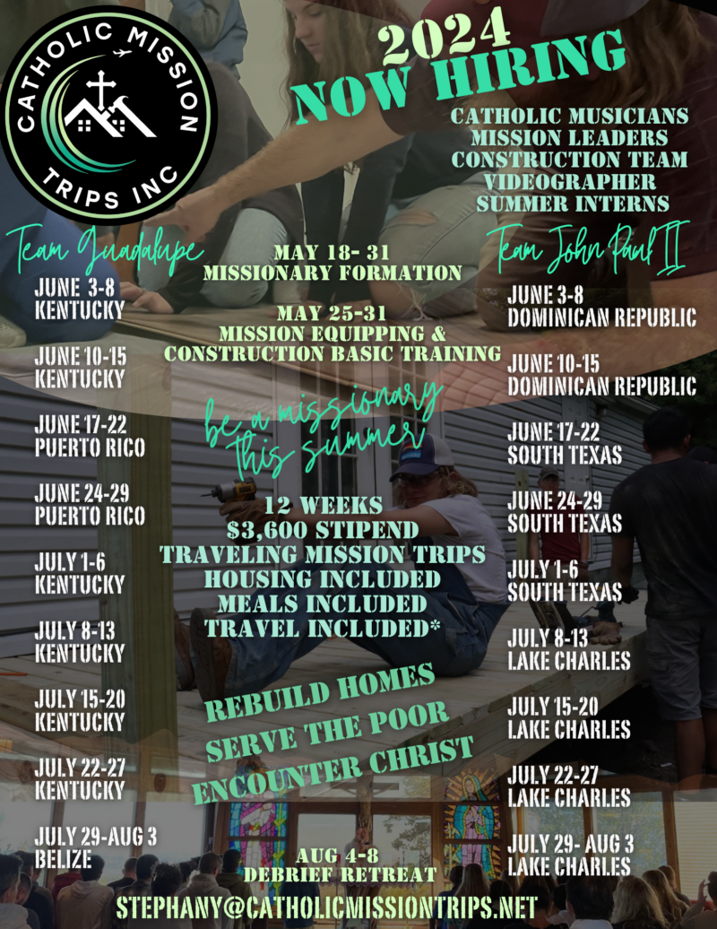Join The Team | Catholic Mission Trips Incorporated